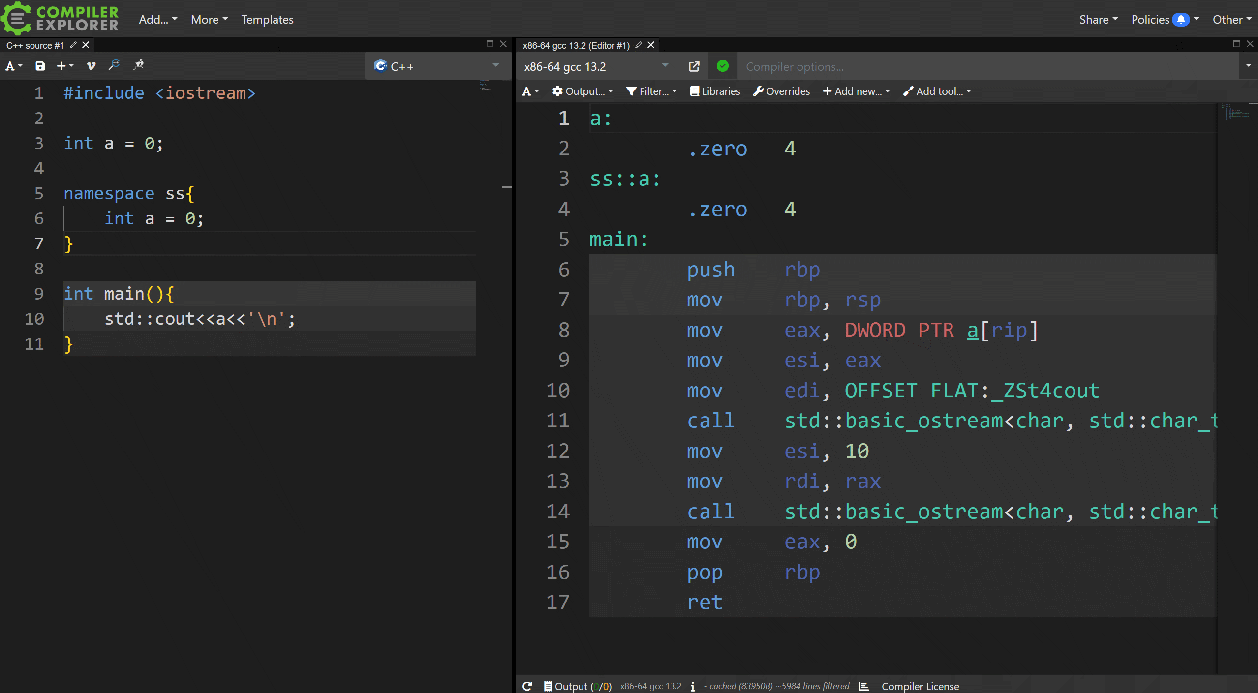 godbolt 使用文档 | Loser HomeWork